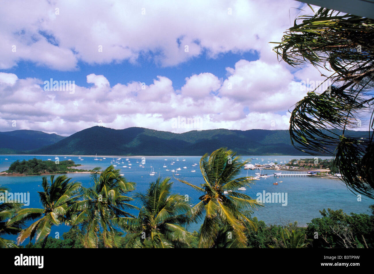 Australia, Queensland, Great Barrier Reef. Overview of Shute Harbour ...