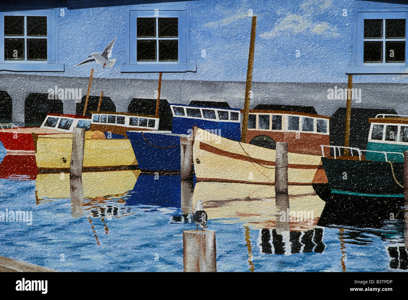 Oceania, New Zealand, North Island, Napier. Painting, details Stock ...
