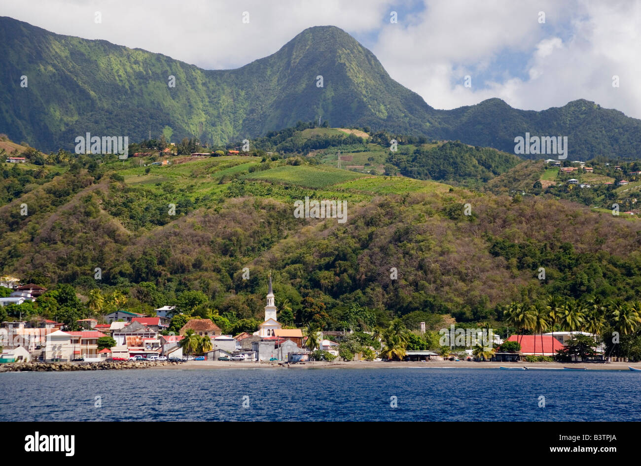 MARTINIQUE. French Antilles. West Indies. Pitons du Carbet rise above ...