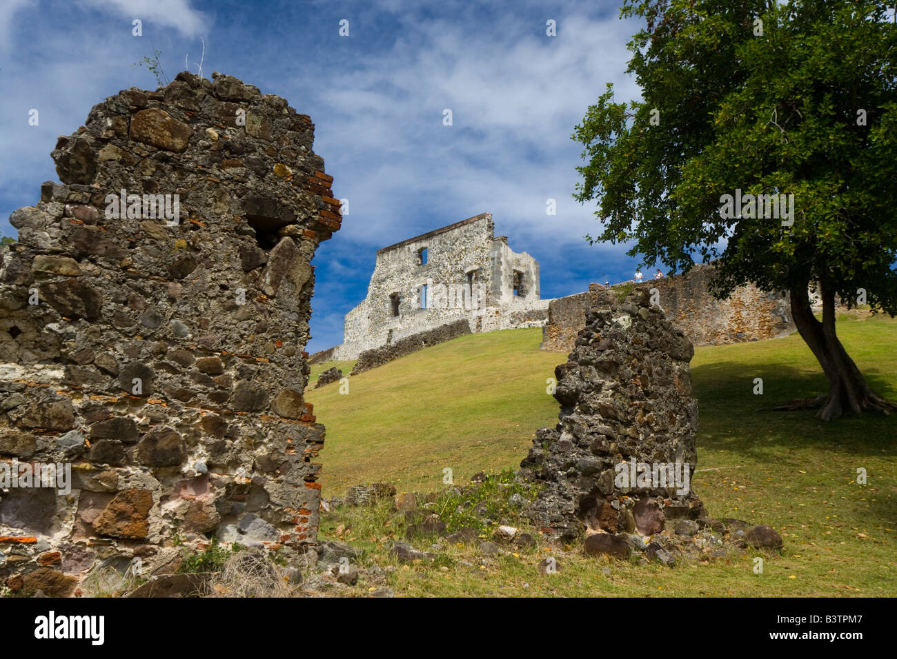 Martinique, French Antilles, West Indies, Ruins at Chateau Dubuc on the ...