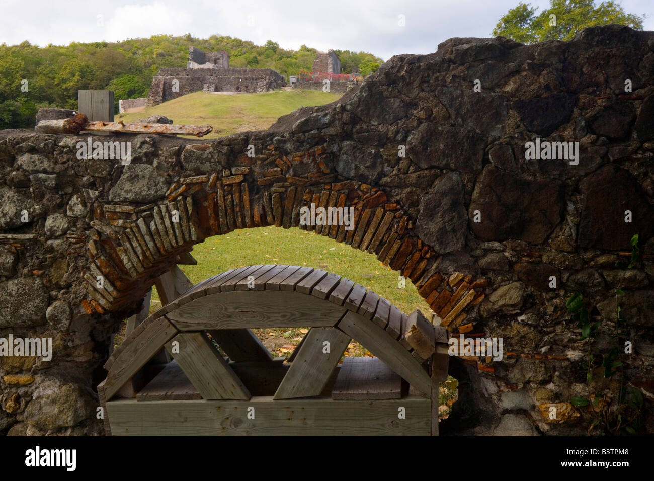 Martinique, French Antilles, West Indies, Ruins at Chateau Dubuc on the ...