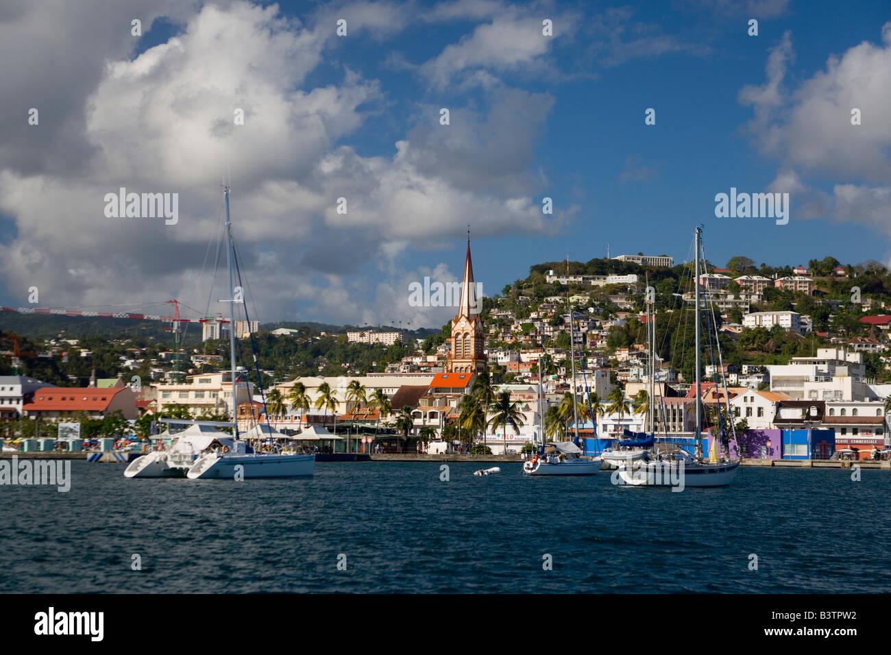 MARTINIQUE. French Antilles. West Indies. City of Fort-de-France below ...