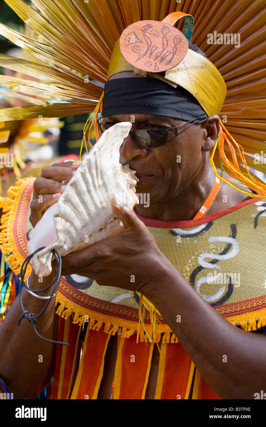 MARTINIQUE. French Antilles. West Indies. Fort-de-France. Costumed band ...