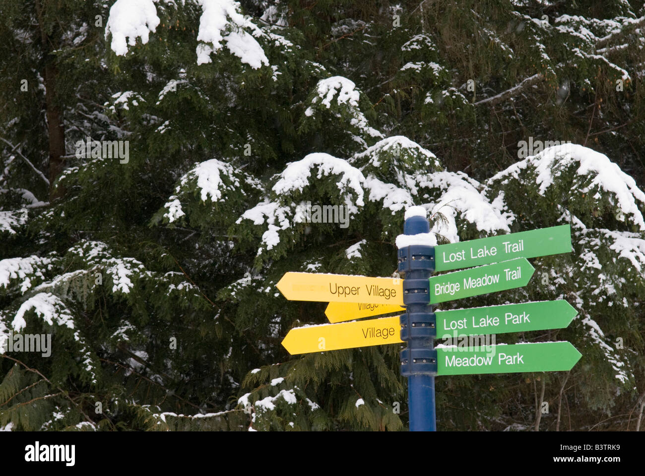 Canada, BC, Whistler. Helpful signage for trail system Stock Photo - Alamy