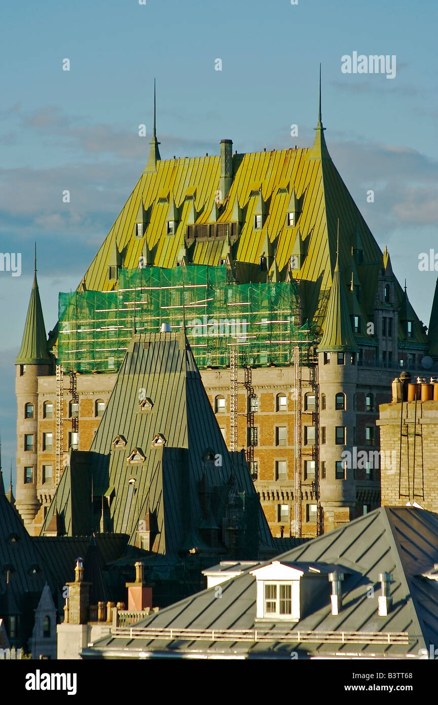 North America, Canada, Quebec, Old Quebec City. Copper roof of the ...