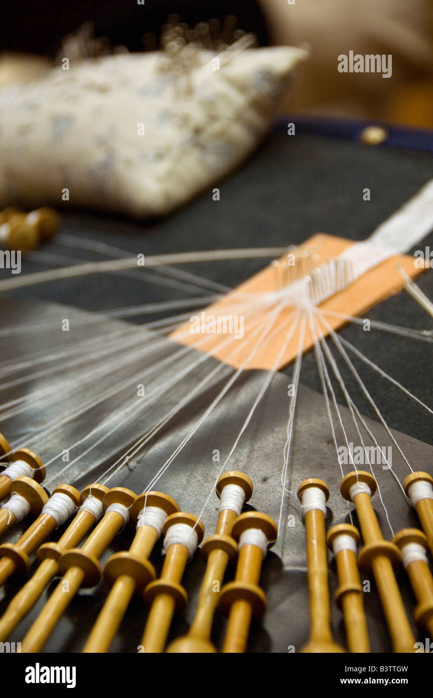 Lace making demonstration hi-res stock photography and images - Alamy