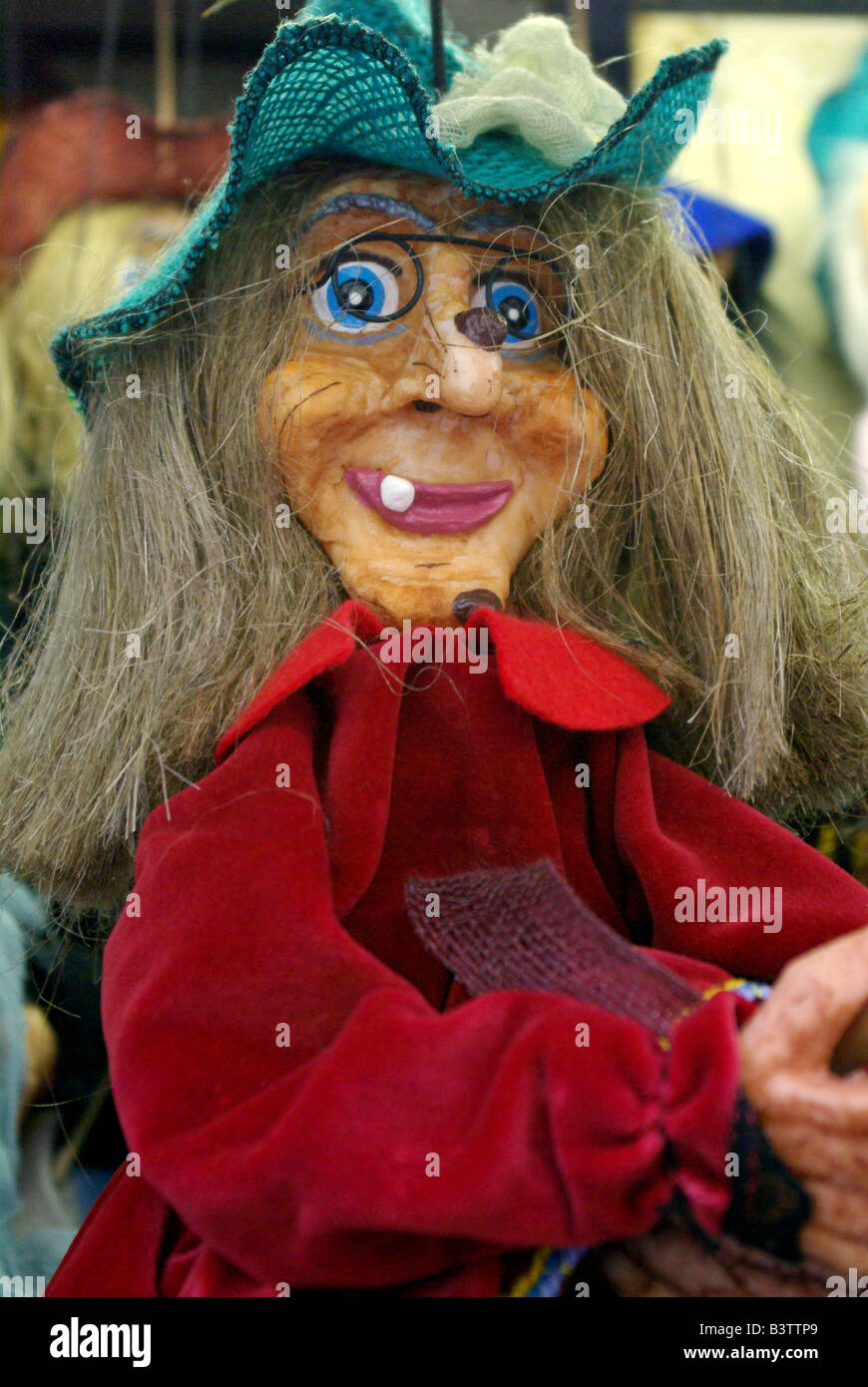 Europe, Czech Republic, Prague, old hag wooden doll for sale at ...