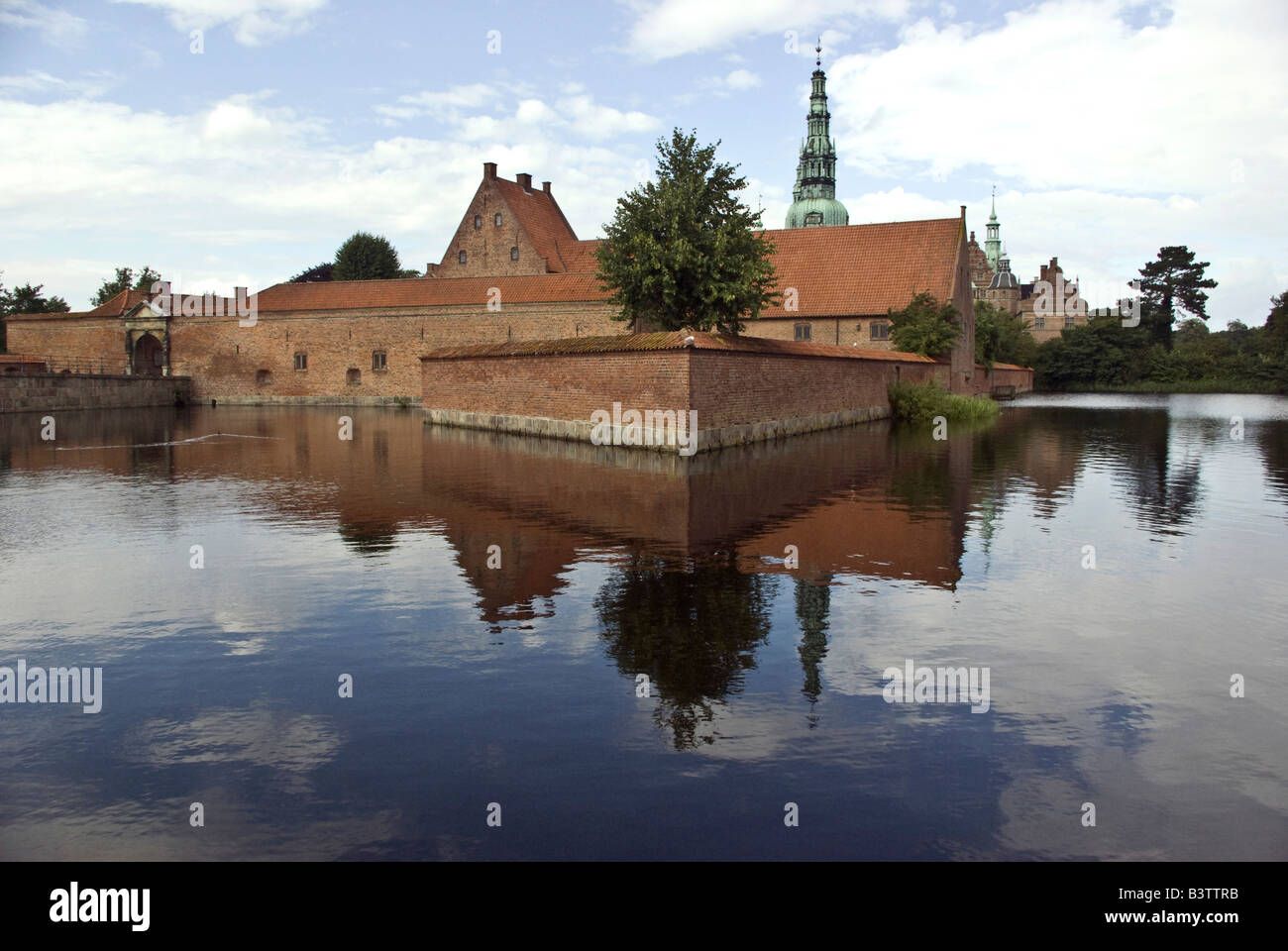 Europe, Denmark, Hillerod, Frederiksborg Castle and Castle Lake Stock ...