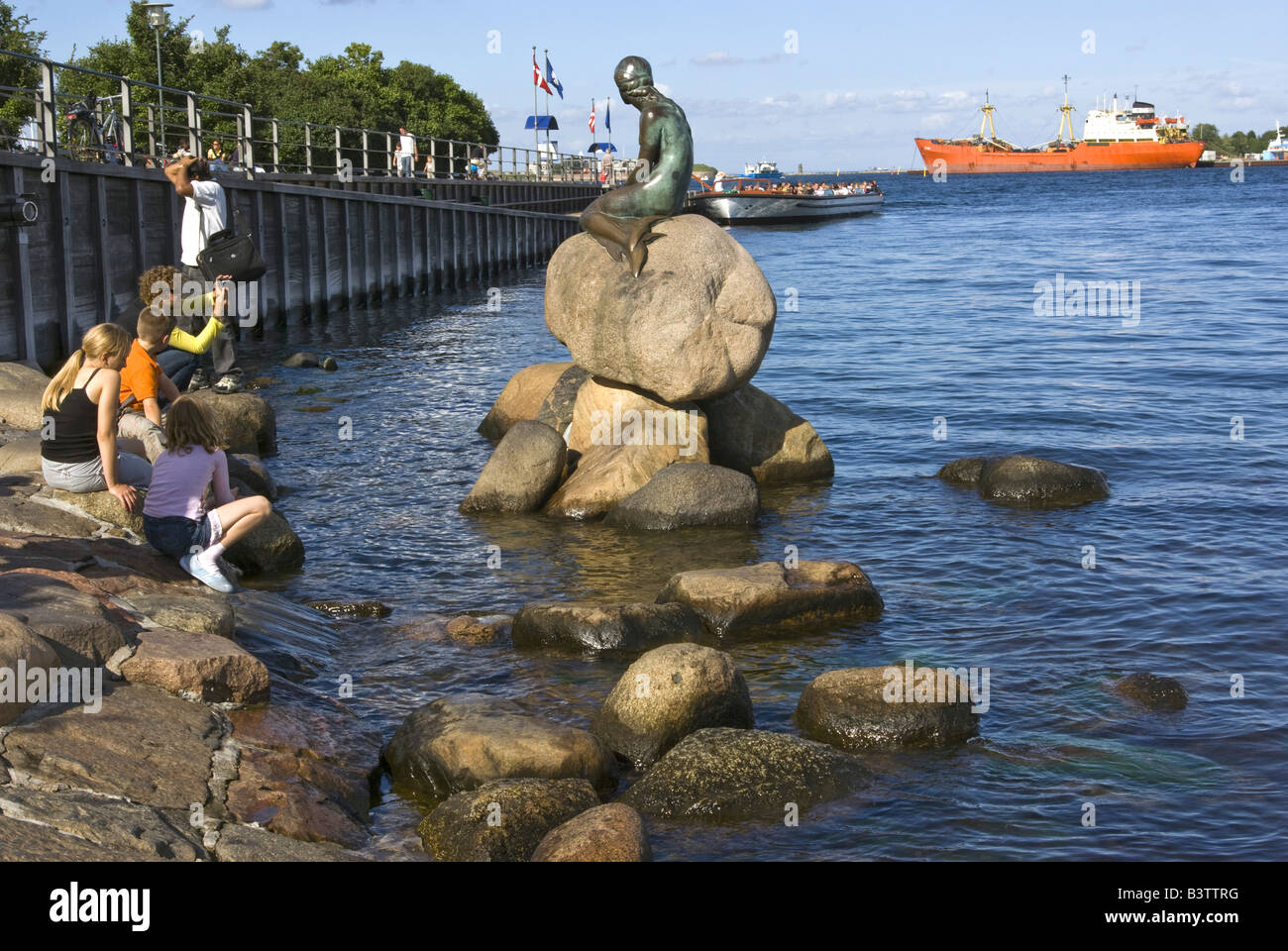 Europe, Denmark, Copenhagen, The Little Mermaid sculpture and her ...