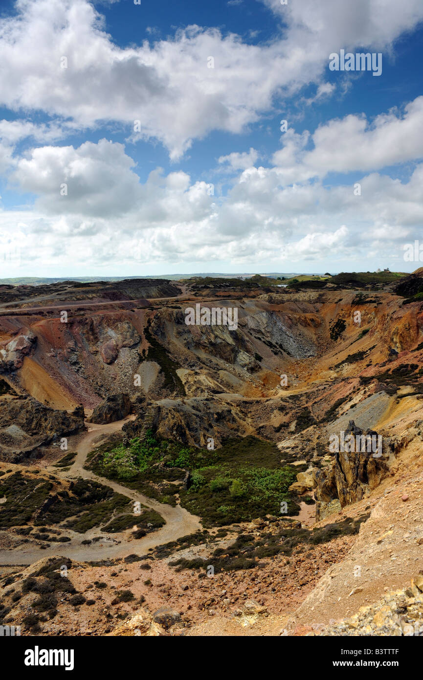 Parys Opencast copper mine Anglesey North Wales Stock Photo - Alamy