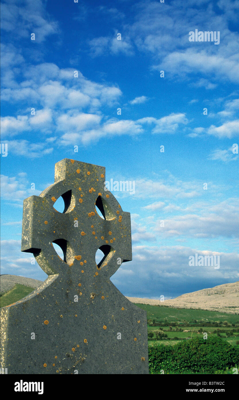 Europe, Ireland, Celtic cross in field Stock Photo - Alamy
