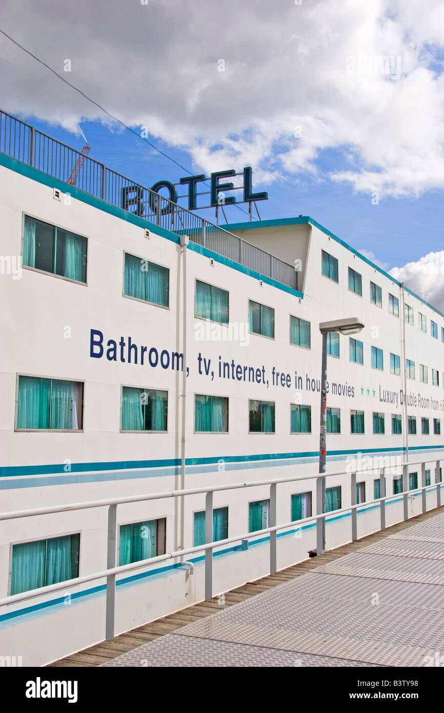 The Amstel Botel, a colorful floating hotel in Amsterdam Stock Photo ...