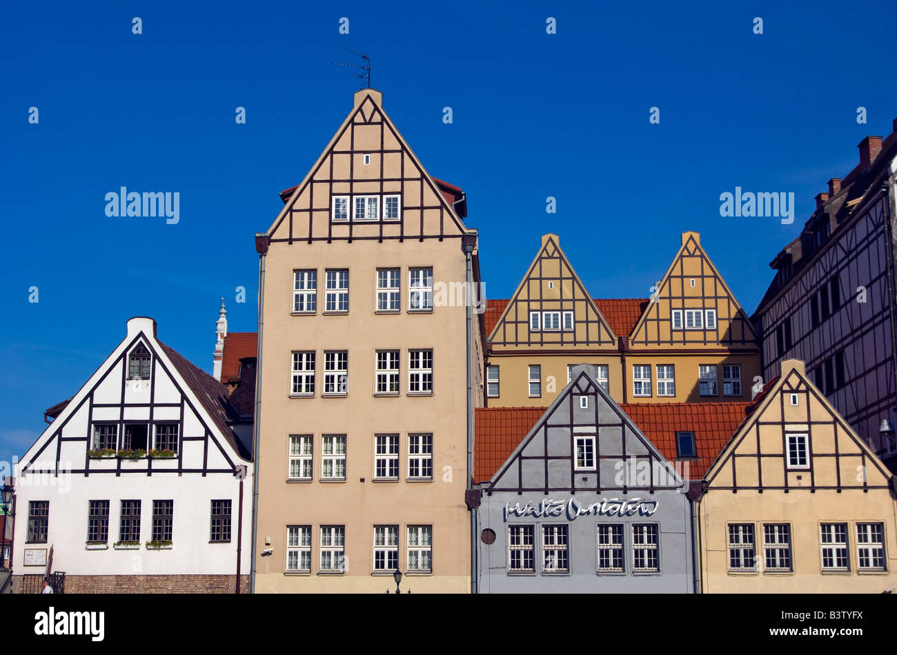 Europe, Poland, Gdansk, gentrified buildings on Granaries Island Stock ...