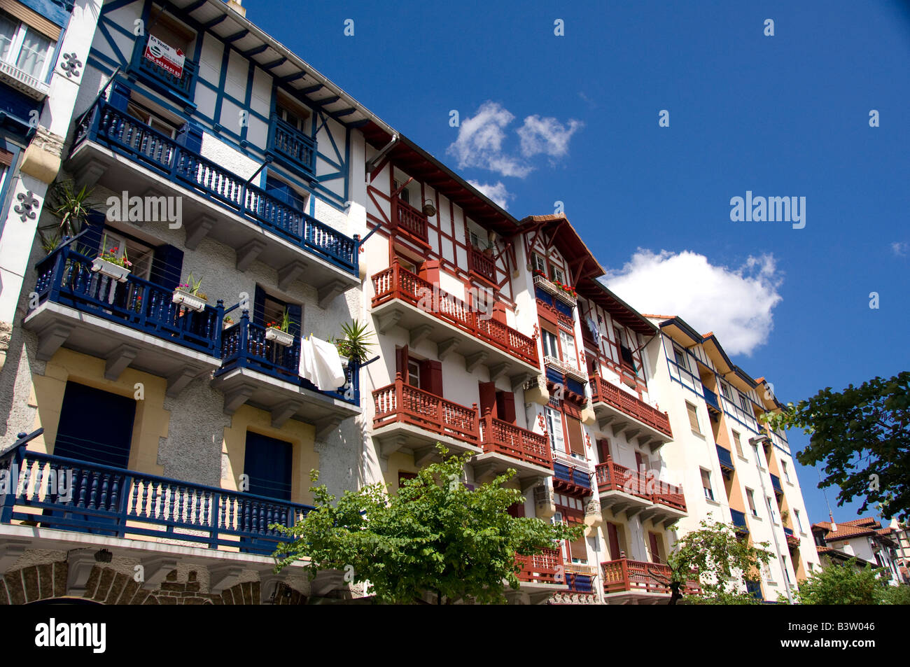 Spain, Guipuzcoa coast, Hondarribia (aka Fuenterrabia). Typical ...