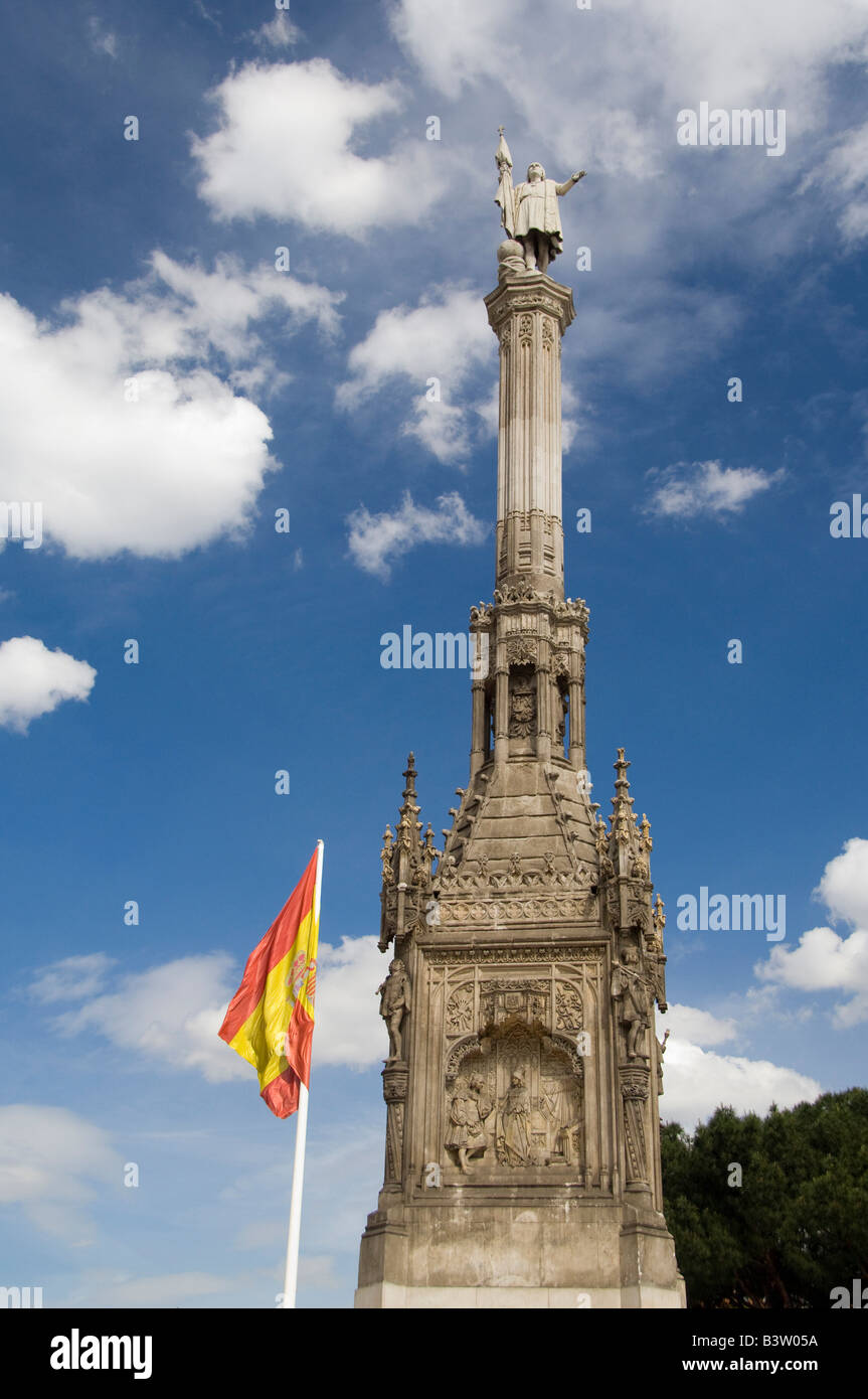 Spain, Madrid. Columbus Square & monument Stock Photo - Alamy