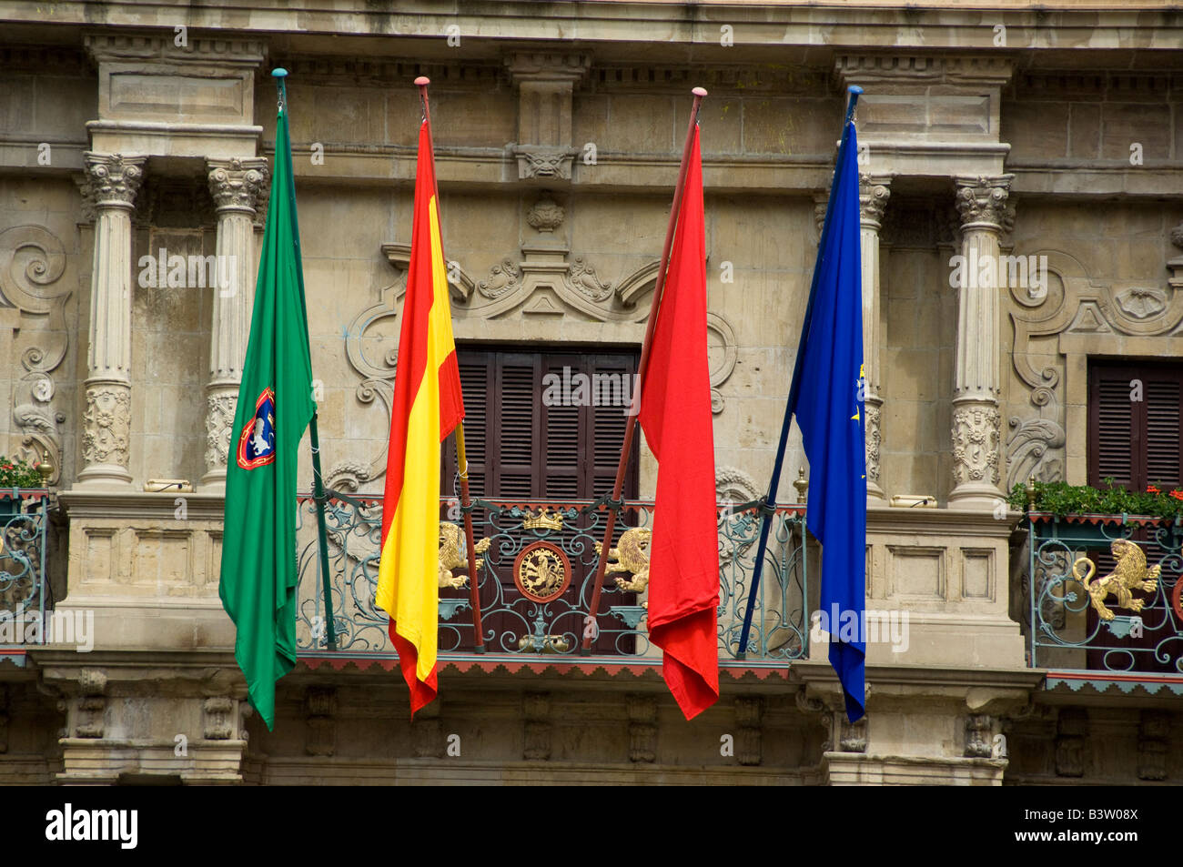 Spain, Pamplona (aka Iruna). City Hall Stock Photo - Alamy