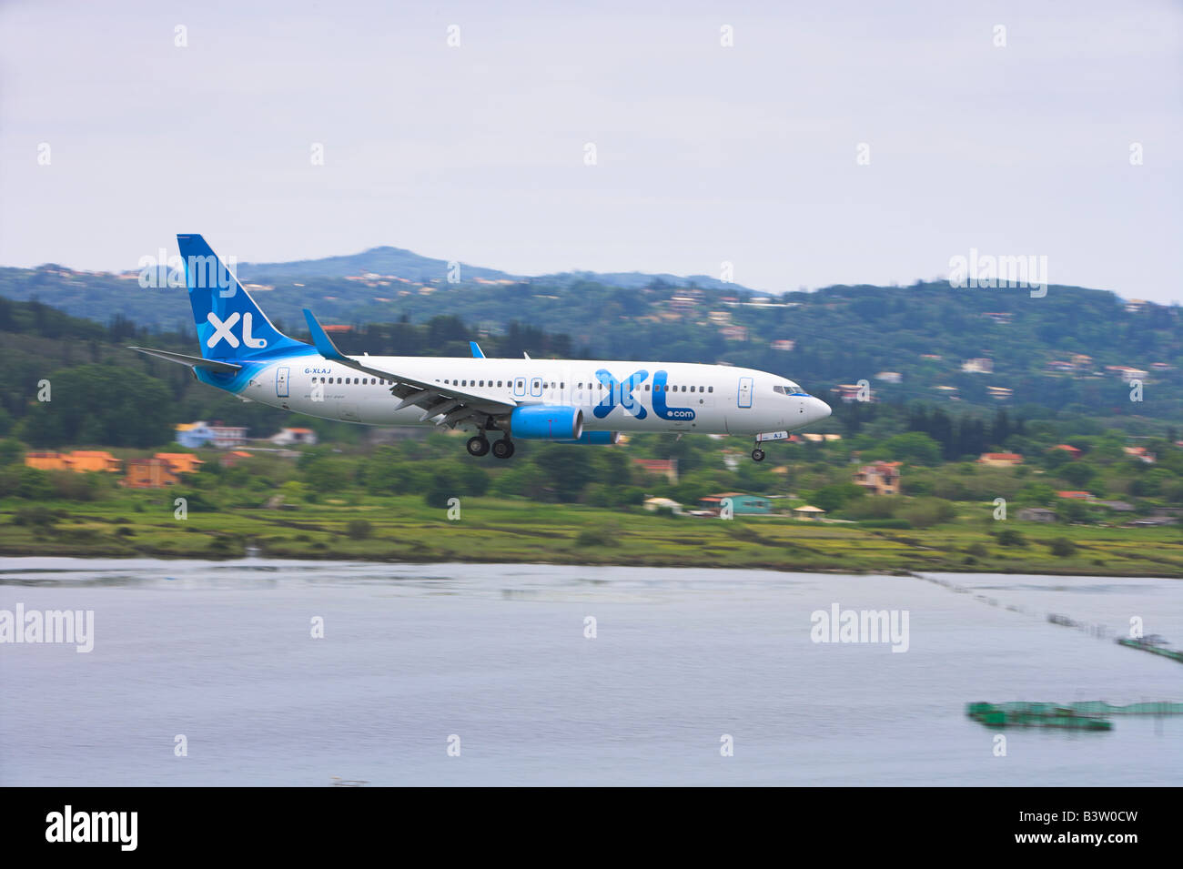 XL aircraft landing Corfu airport Stock Photo - Alamy