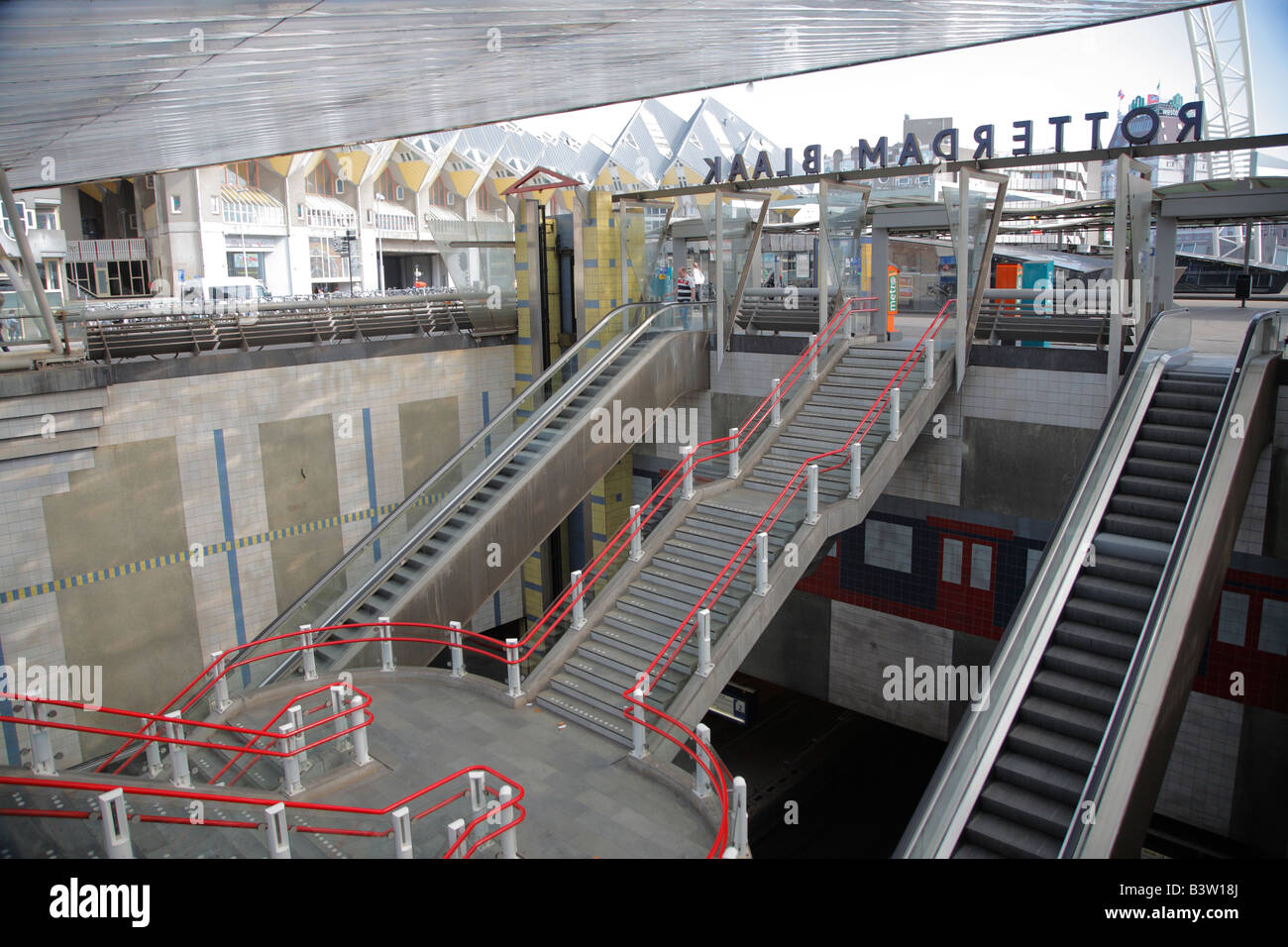 Interior of Blaak Station(train and metro), Rotterdam, Netherlands ...