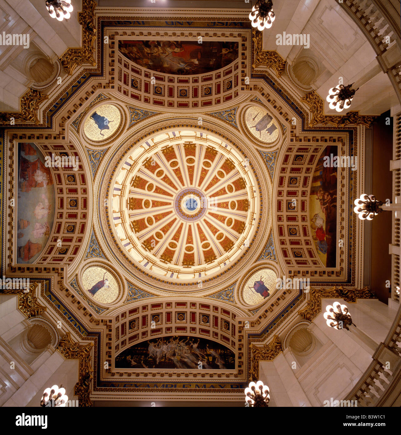 INTERIOR VIEW OF THE DOME OF THE PENNSYLVANIA STATE CAPITAL BUILDING ...
