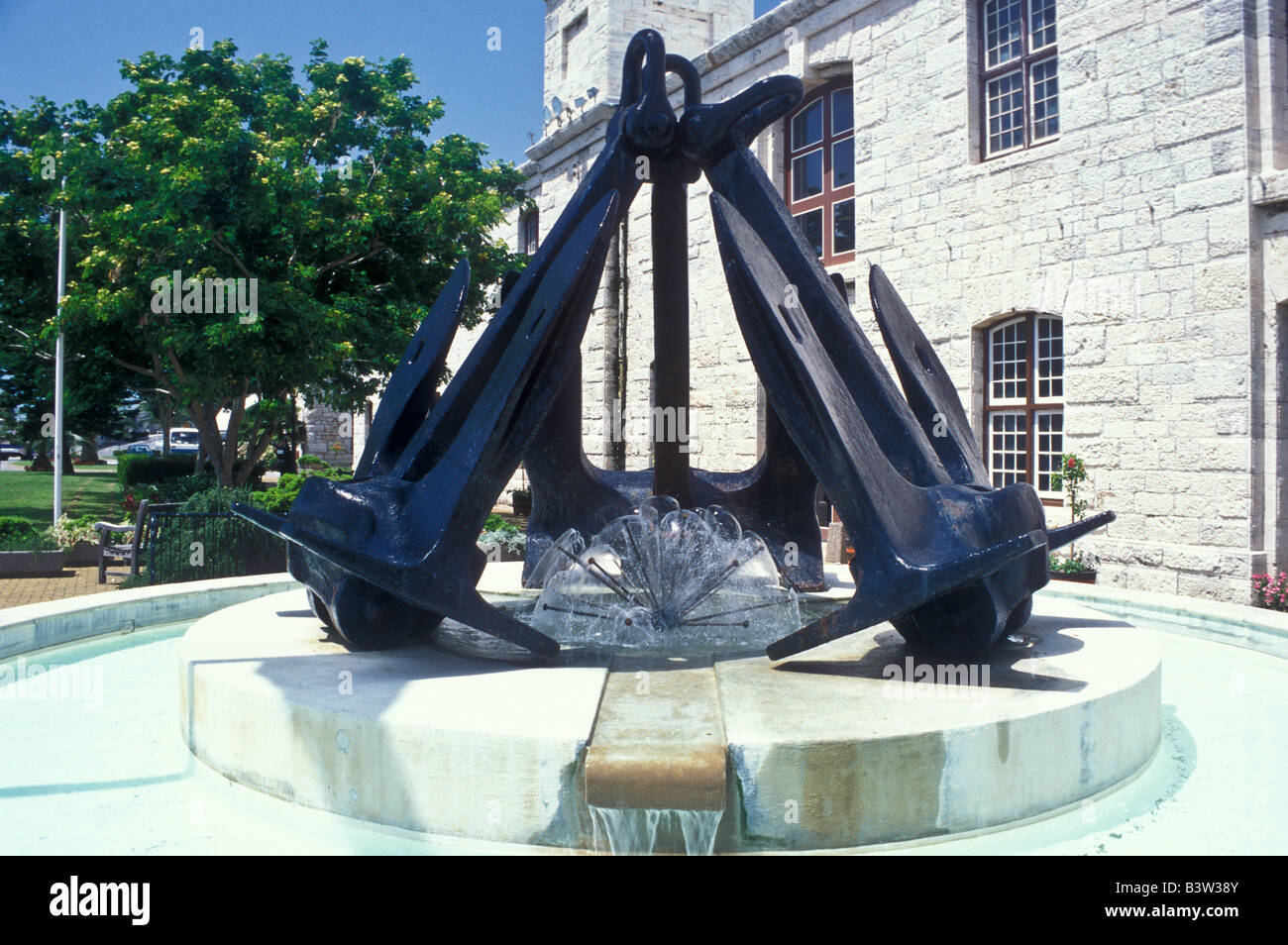 Anchor Fountain, Royal Naval Dockyard, Hamilton, Bermuda Stock Photo ...