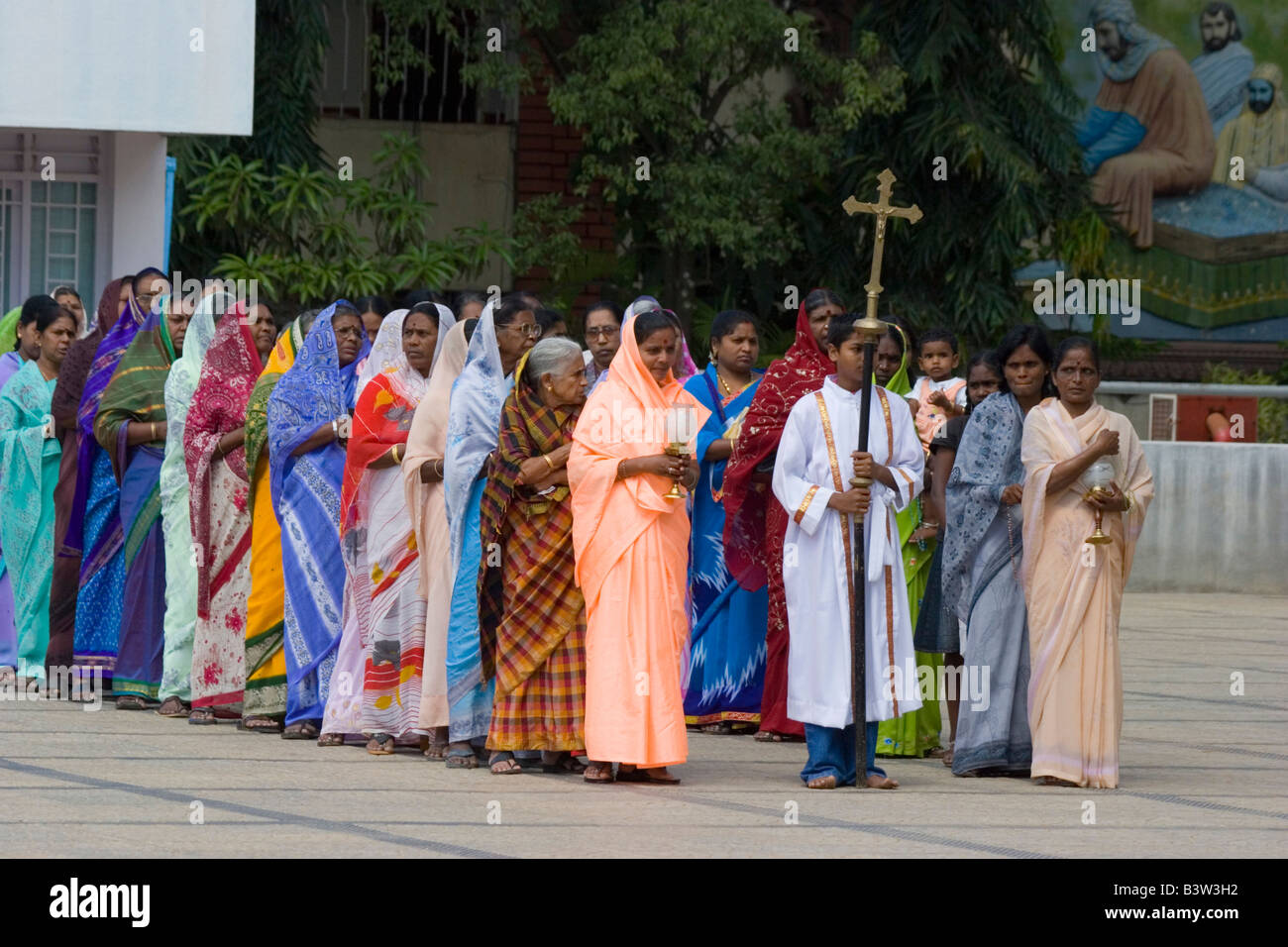 Procession outside the Infant Jesus Church in Bangalore India Stock ...