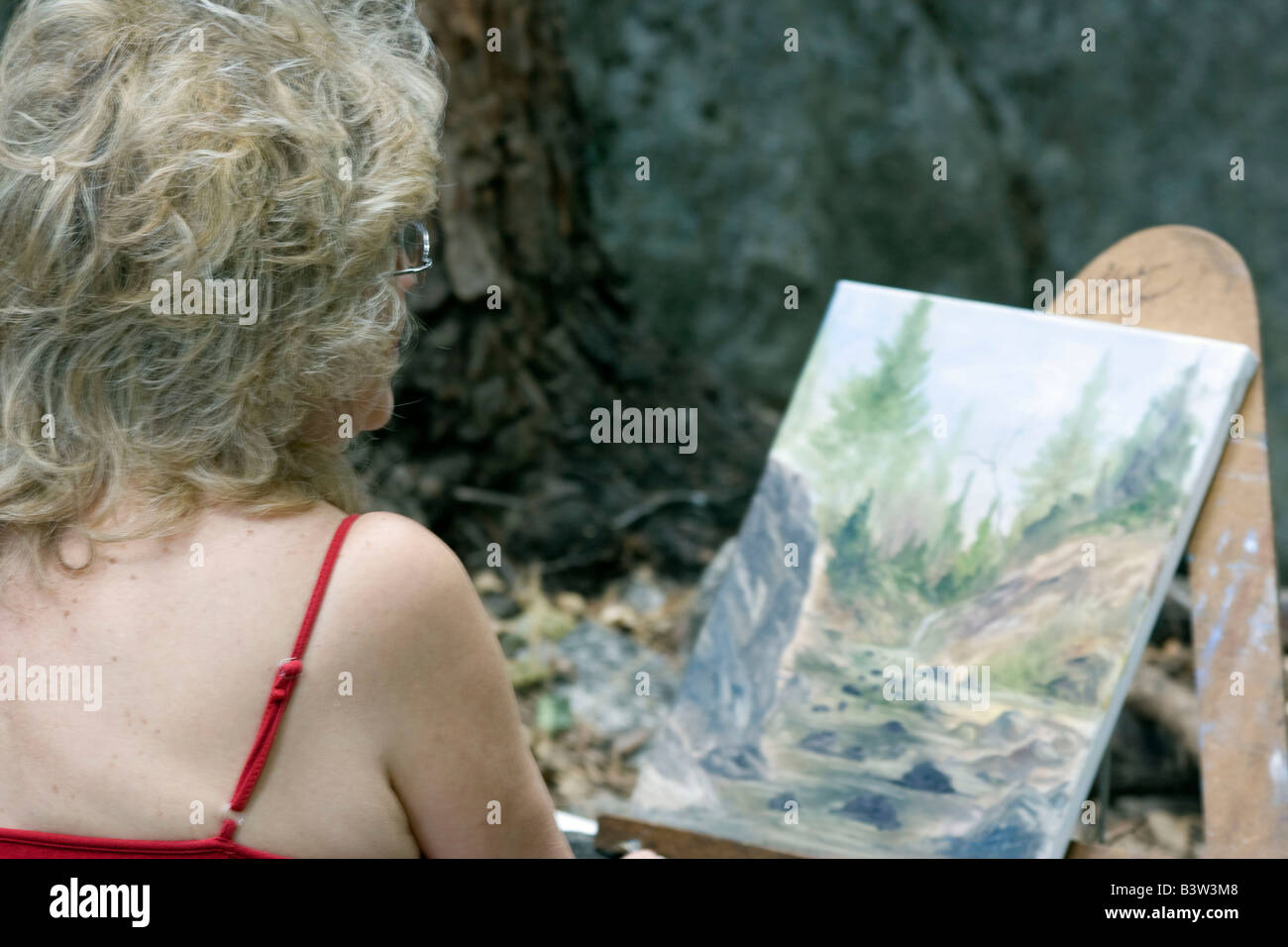 Painter completing a oil painting to inter into the Art Alliance of ...