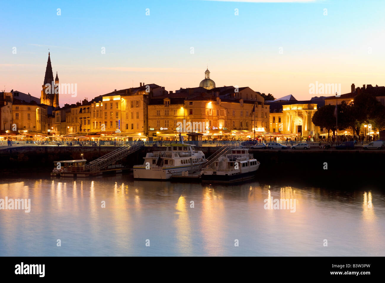 La Rochelle at night in France Stock Photo - Alamy