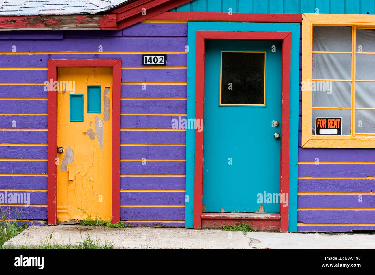 Brightly colored building Stock Photo - Alamy