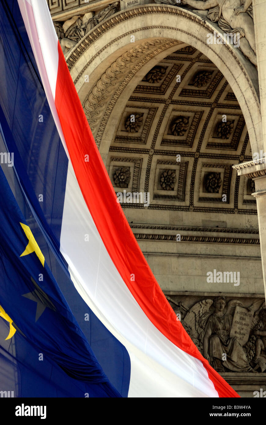 Flag at the Arc de Triomphe Stock Photo - Alamy