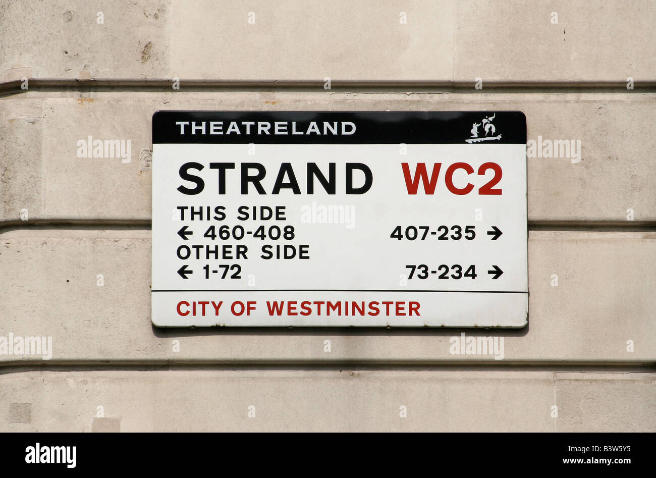 Street sign on the Strand, London Stock Photo - Alamy