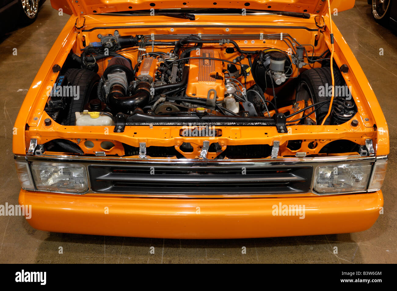 Custom car engine Stock Photo - Alamy