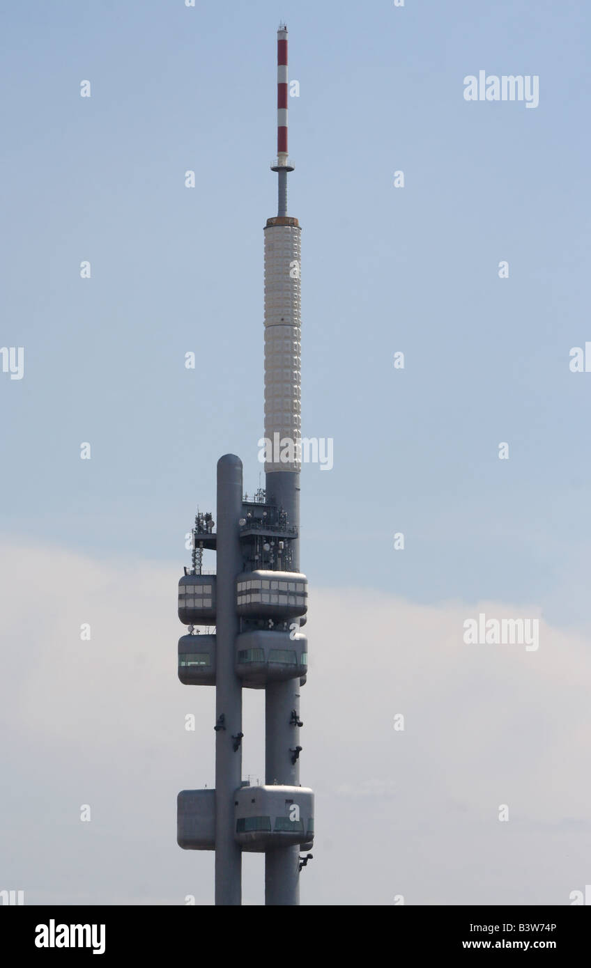 modern architecture of Zizkov Prague TV Tower Czech Republic June 2008 ...