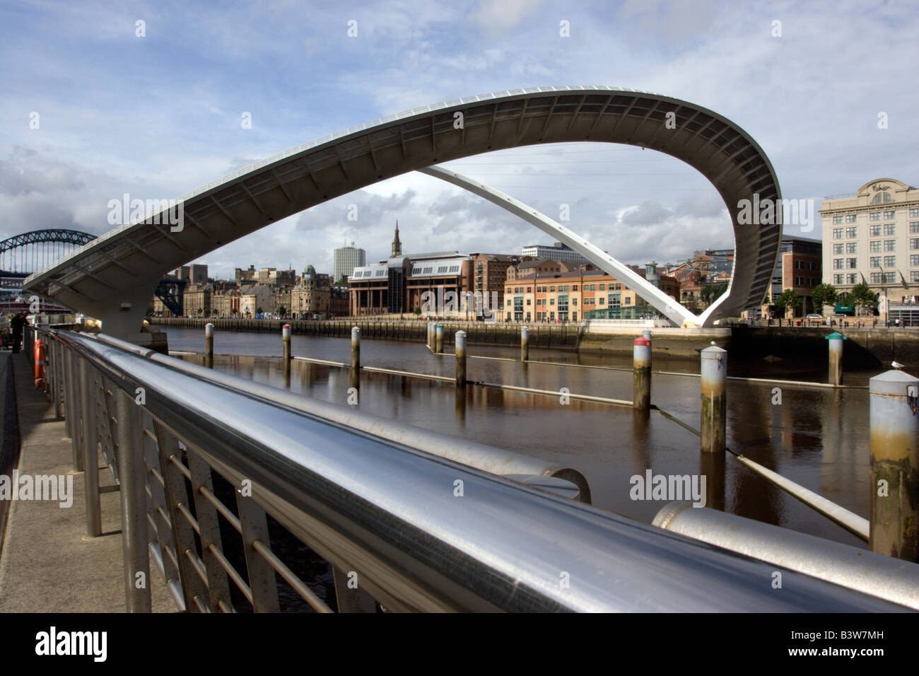 millennium bridge open Newcastle Gateshead Stock Photo - Alamy