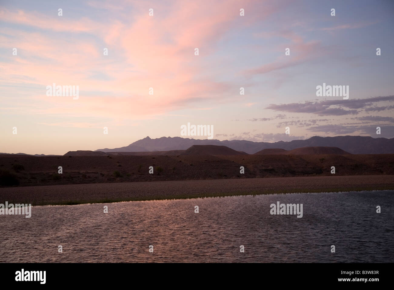 Orange River Evening at Norotshama in Aussenkehr, Namibia Stock Photo ...