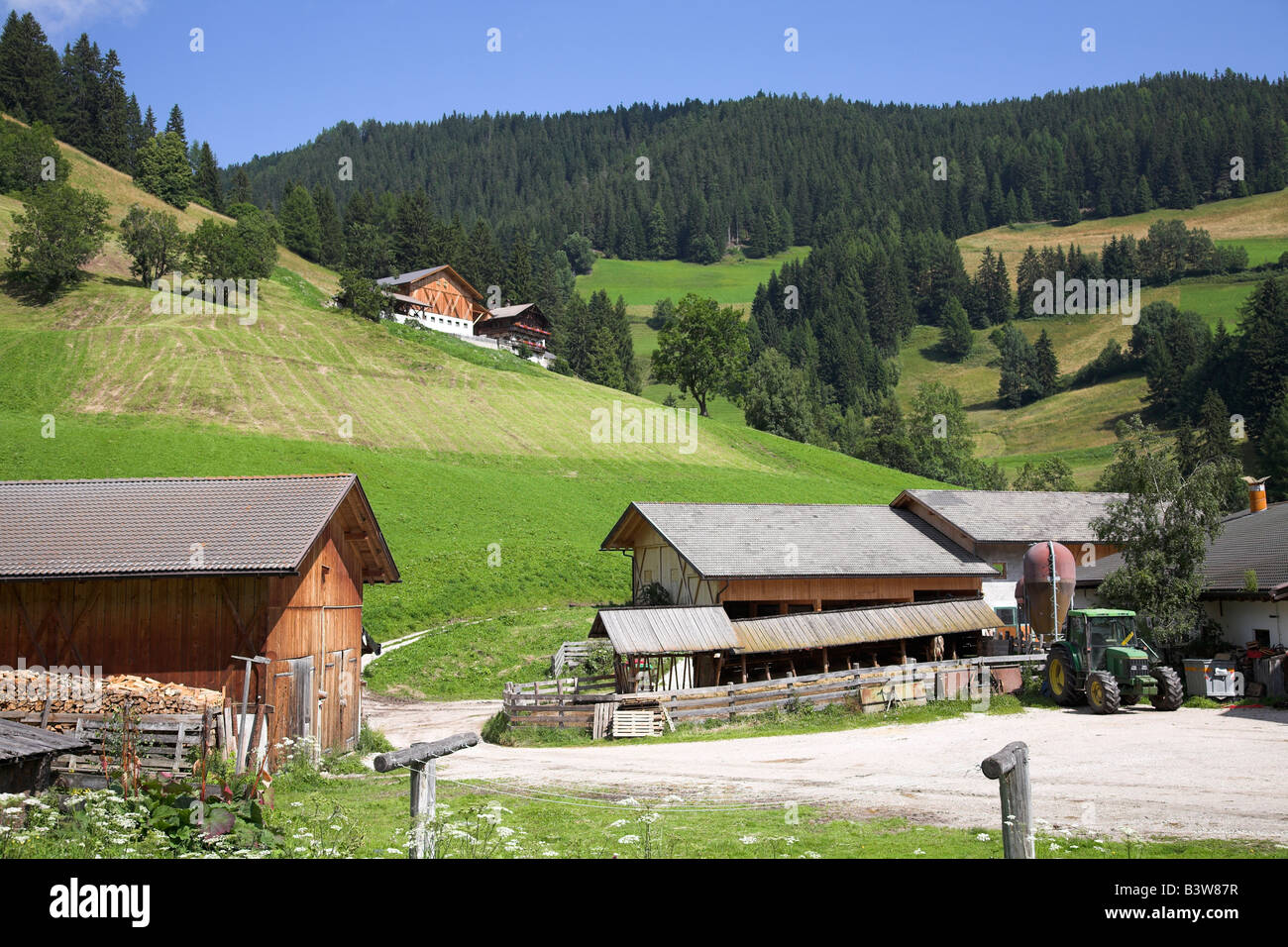 Tyrolean farmland with outbuildings farmyard farm Stock Photo - Alamy