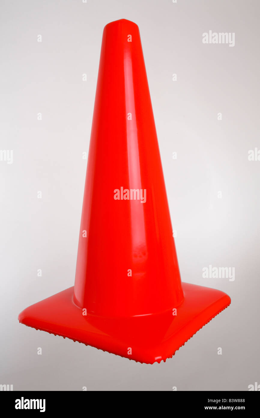 Orange traffic cone close up Stock Photo - Alamy