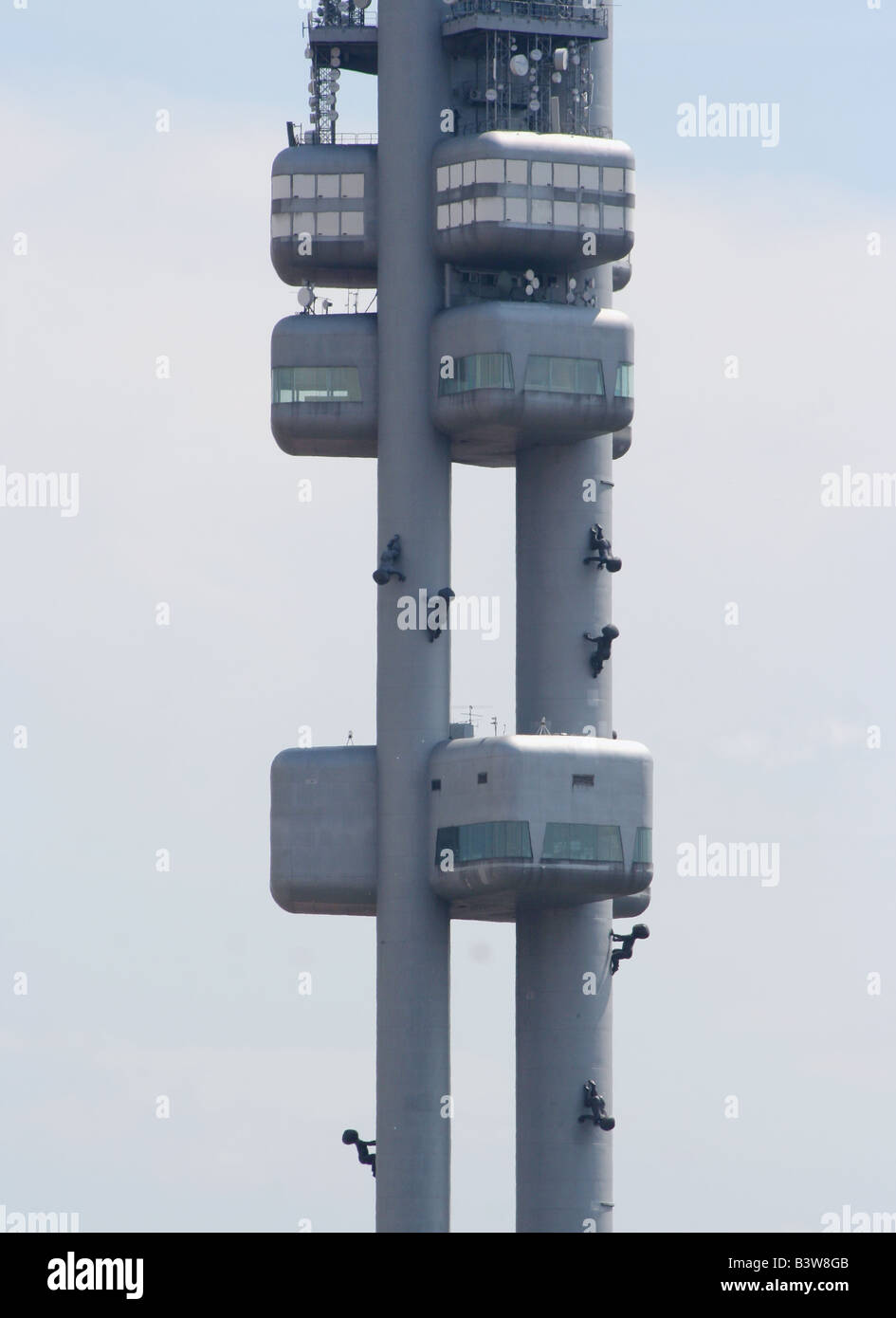 modern architecture of Zizkov Prague TV Tower Czech Republic June 2008 ...