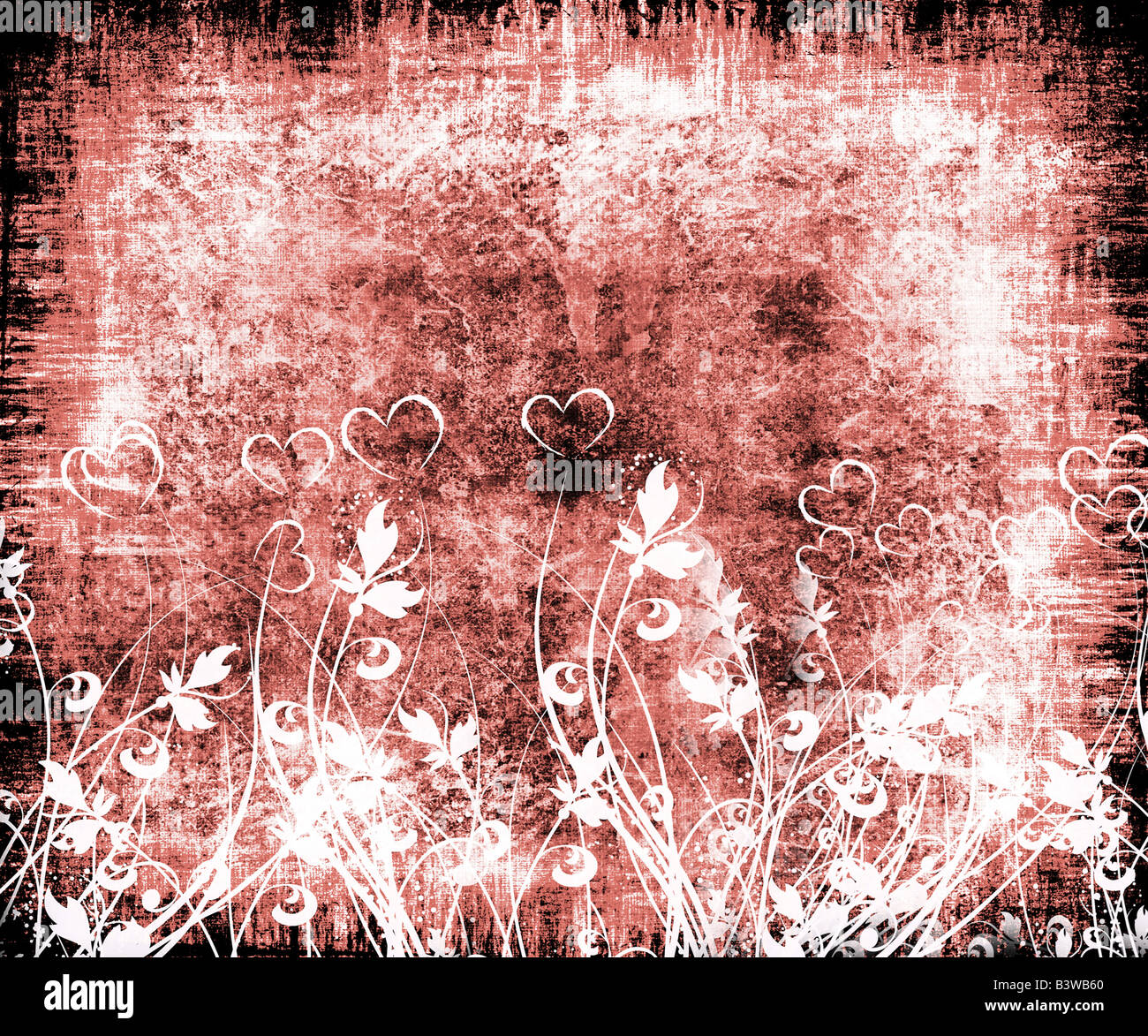 Floral design on grunge background Stock Photo - Alamy