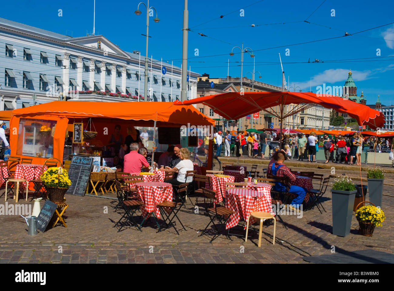 Outdoor cafe by the main market square in Helsinki Finland Europe Stock ...