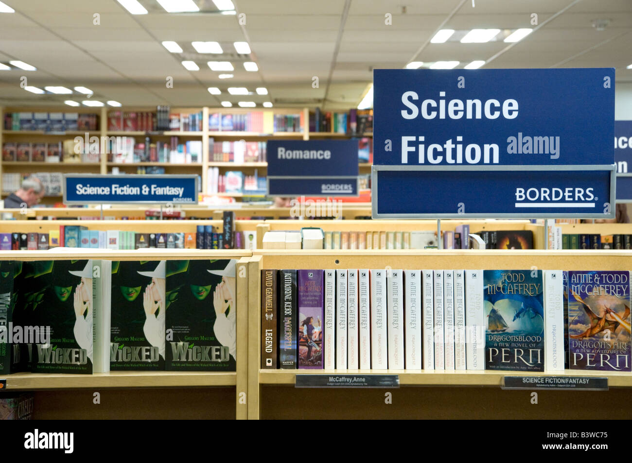Science fiction book shelves in bookshop UK Stock Photo - Alamy