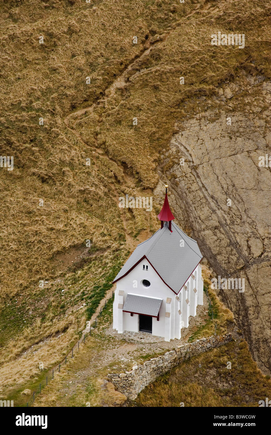 Small church viewed from atop Pilatus Mountain, near Lucerne ...