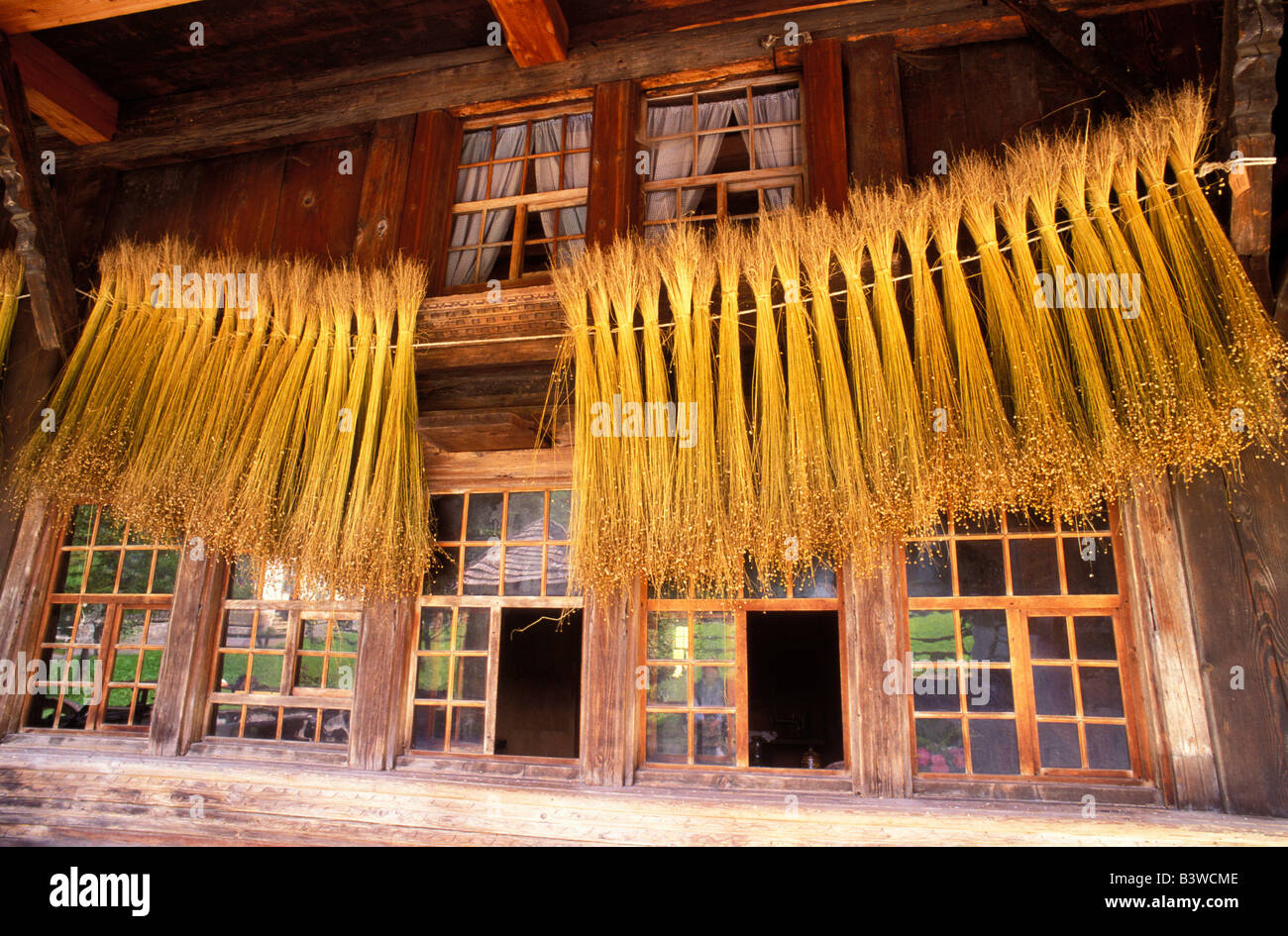 Europe, Switzerland. Traditional home, drying grains Stock Photo - Alamy