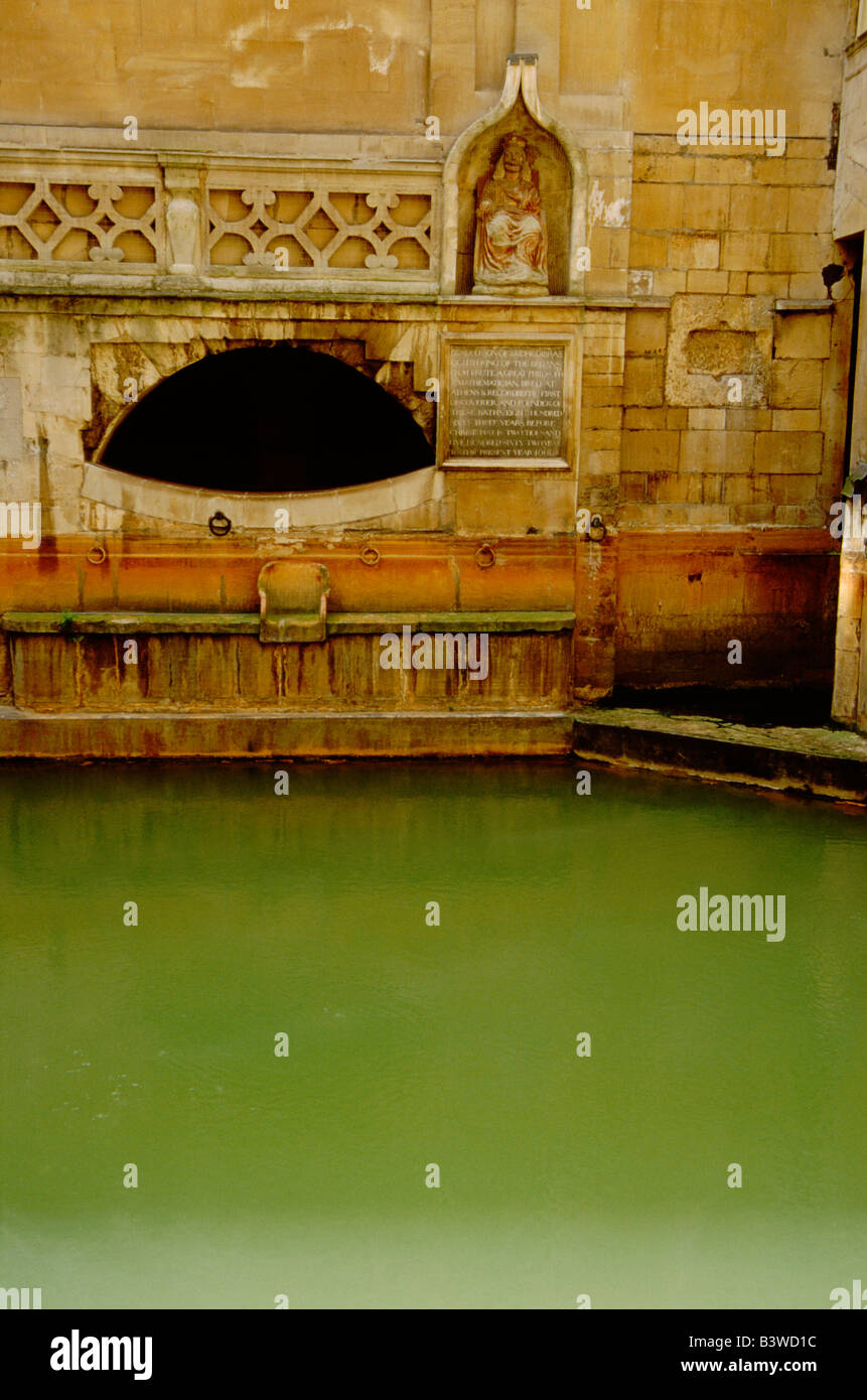Europe, United Kingdom, England, Bath. Historic Roman bath house, main ...