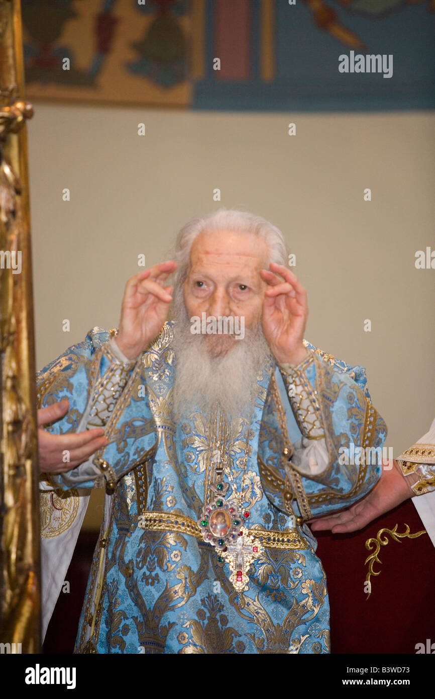 Patriarch Pavle performs liturgy at Holy Mother of God Church in Zemun ...