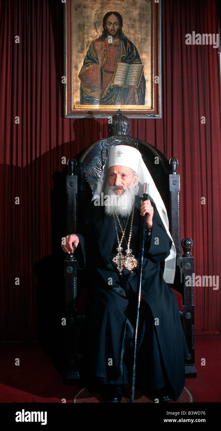 Patriarch Pavle, spiritual leader of the Serbian Orthodox Church Stock ...