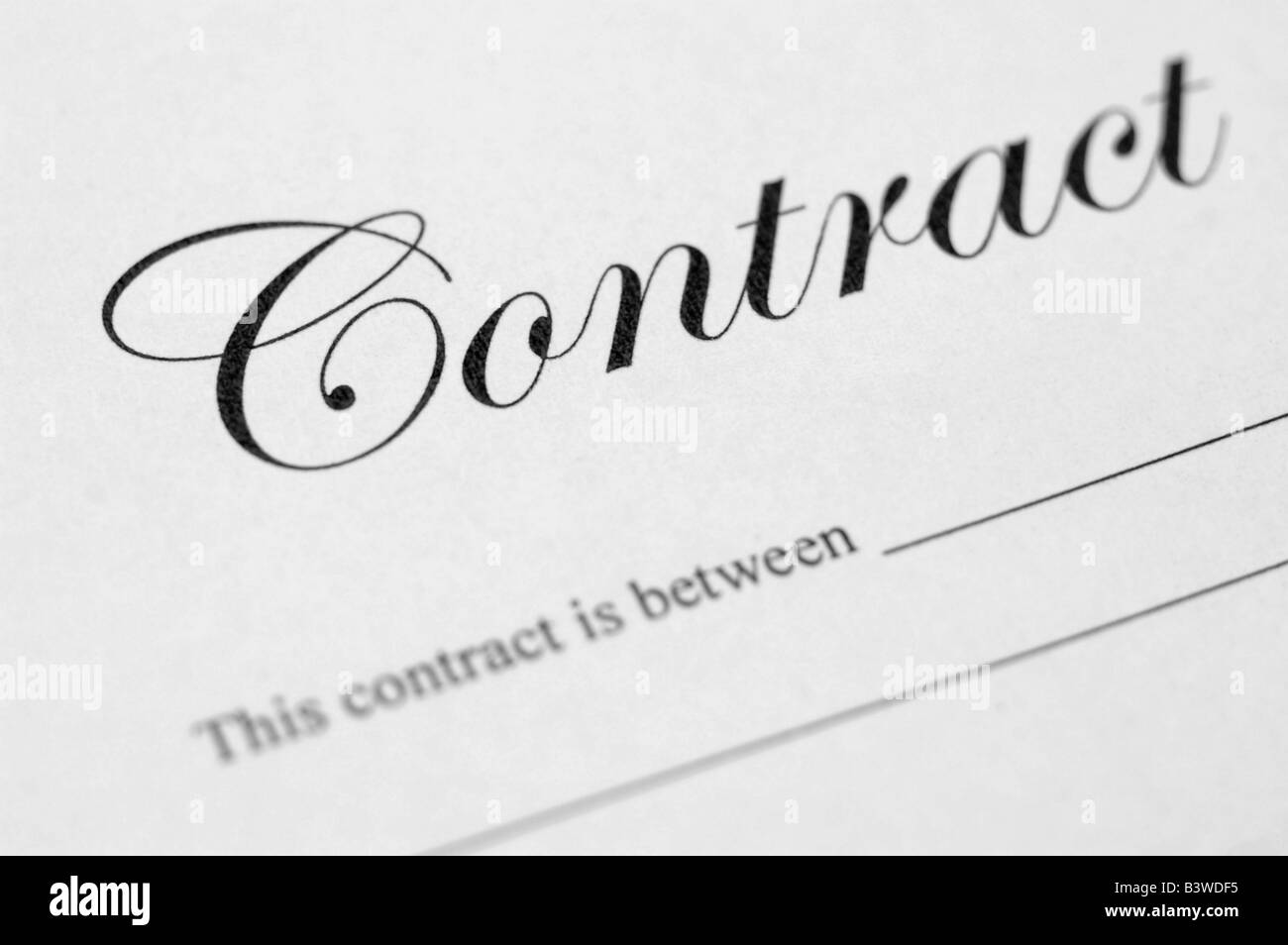 Contract with blank spaces Stock Photo - Alamy