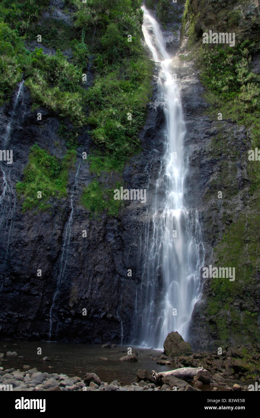 South Pacific, French Polynesia,Tahiti. The 3 Waterfalls Park (aka Les ...