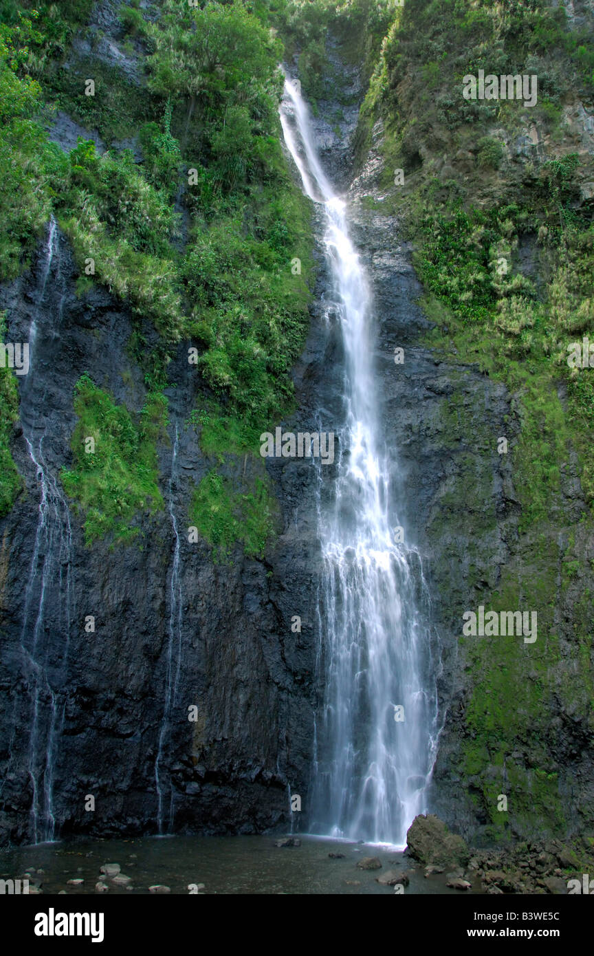 South Pacific, French Polynesia,Tahiti. The 3 Waterfalls Park (aka Les ...