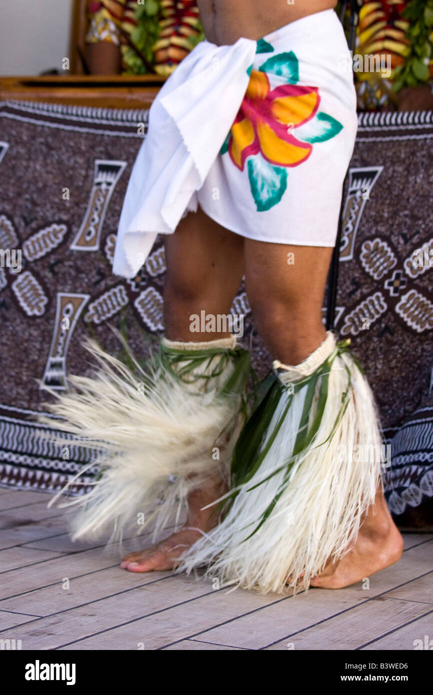 Oceania, Polynesia, Cook Islands, Rarotonga. Native dancer's feet in ...