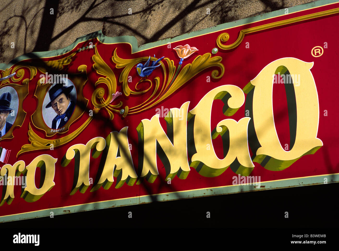 Buenos Aires, Argentina, Sign advertising Tango in La Boca neighborhood ...